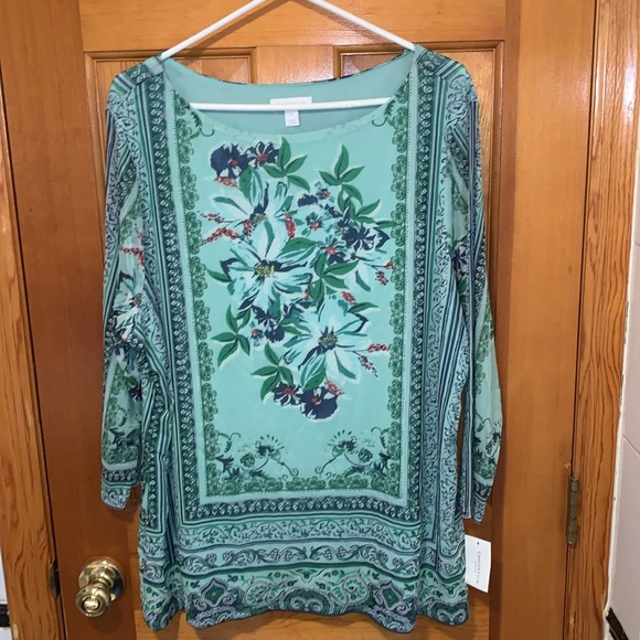 Charter Club | Tops | Charter Club Womens 34 Sleeve Printed Floral ...